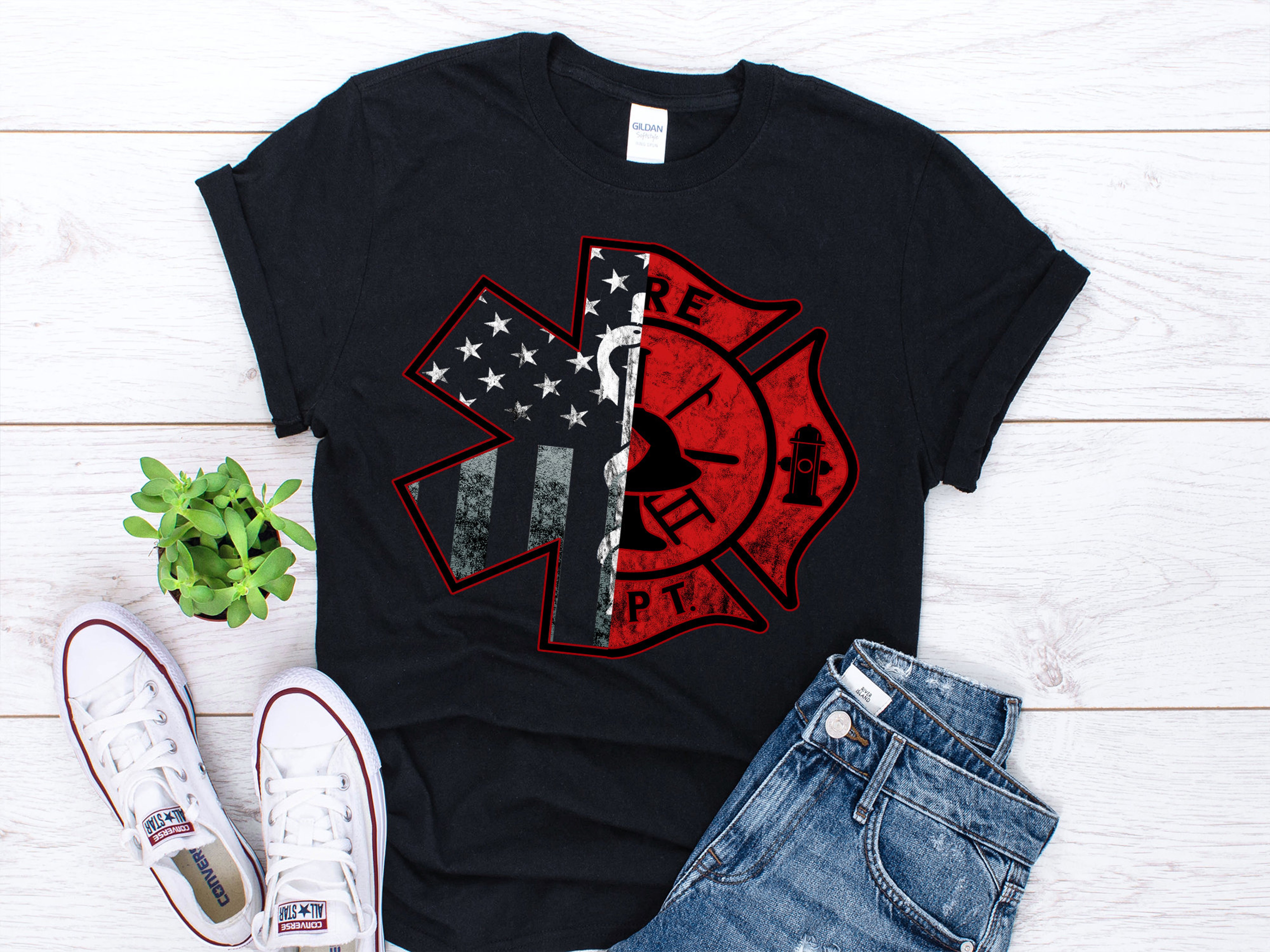 American Fireman Shirt, Fire Dept. Shirt, Fireman Shirt, EMT Shirt ...