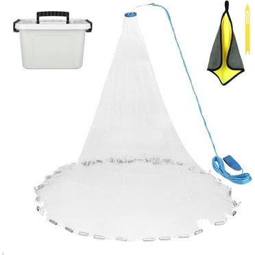"NEWEEN Throwing Saltwater Bait Cast Net, Hand Fishing with 3/8"" Mesh ...
