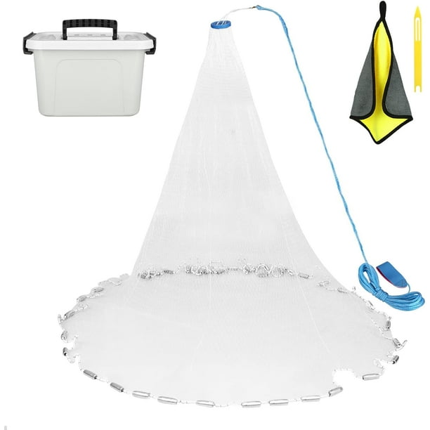 American Fishing Cast Net with Storage Box Casting Nets Freshwater ...