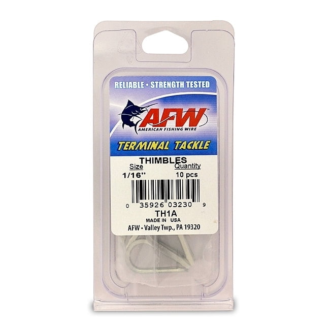 American Fishing Wire Stainless Steel Thimbles, 10 Pieces, Size 1 ...