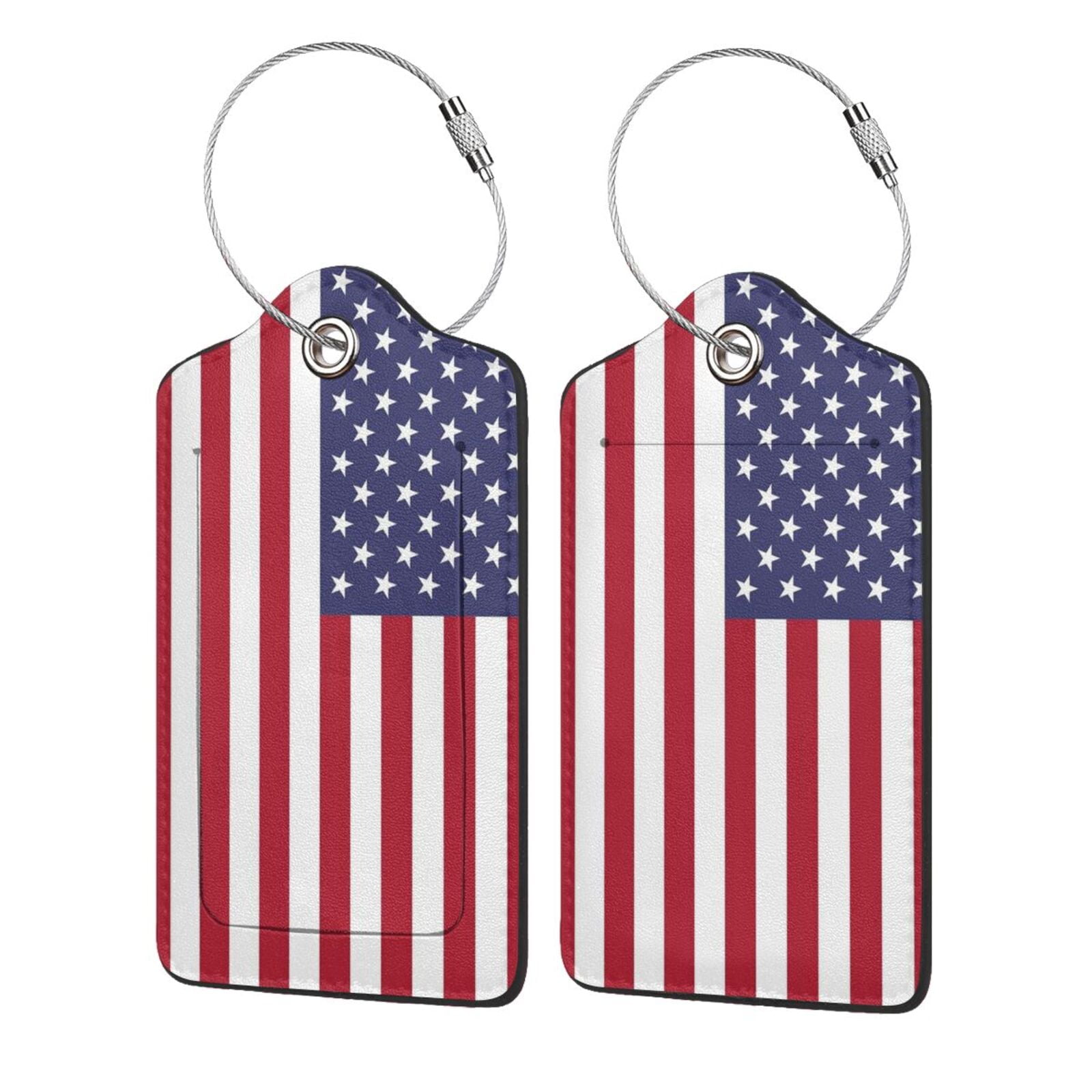 American Flag 2 Luggage Tags for Suitcases Travel ID Identification ...