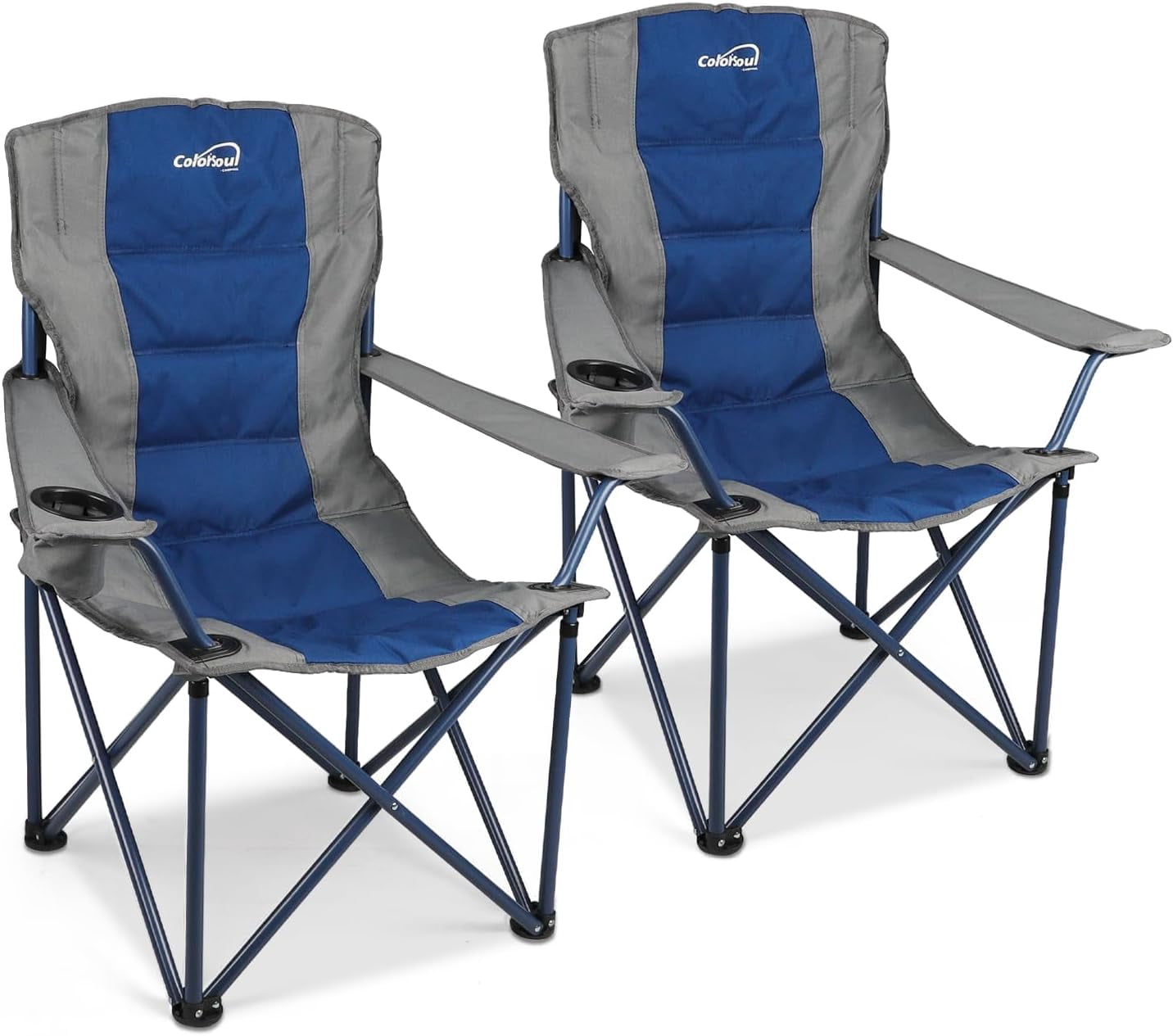 American Flag 2 Pack Folding Camping Chairs, Outdoor Lawn Chair Set of ...