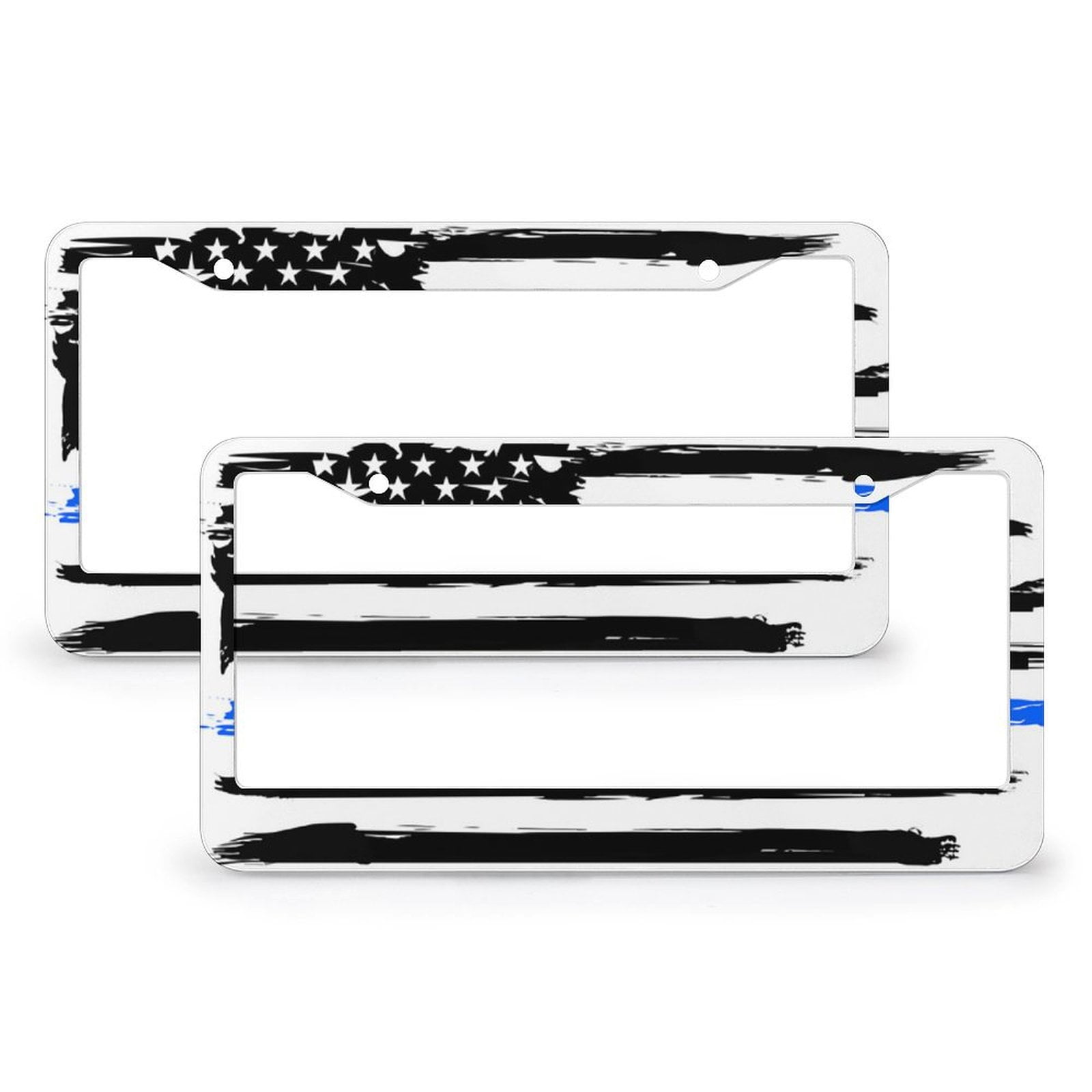 American Flag 2 Pack License Plate Frame - Car Plate Holder Cover Metal ...