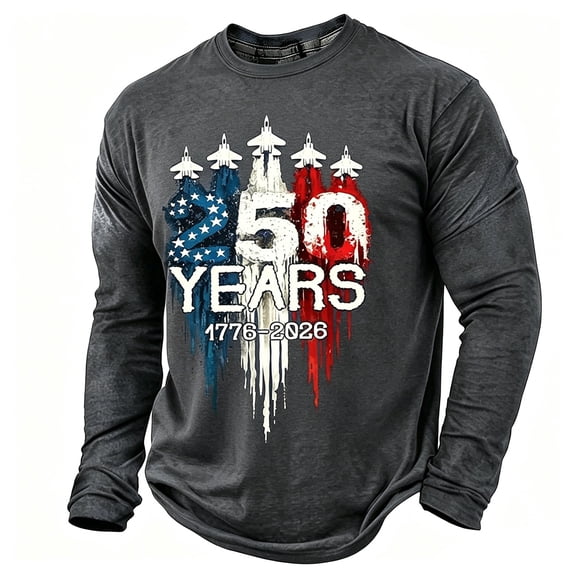 American Flag 250 Year Anniversary Shirt Men Long Sleeve Graphic T ...