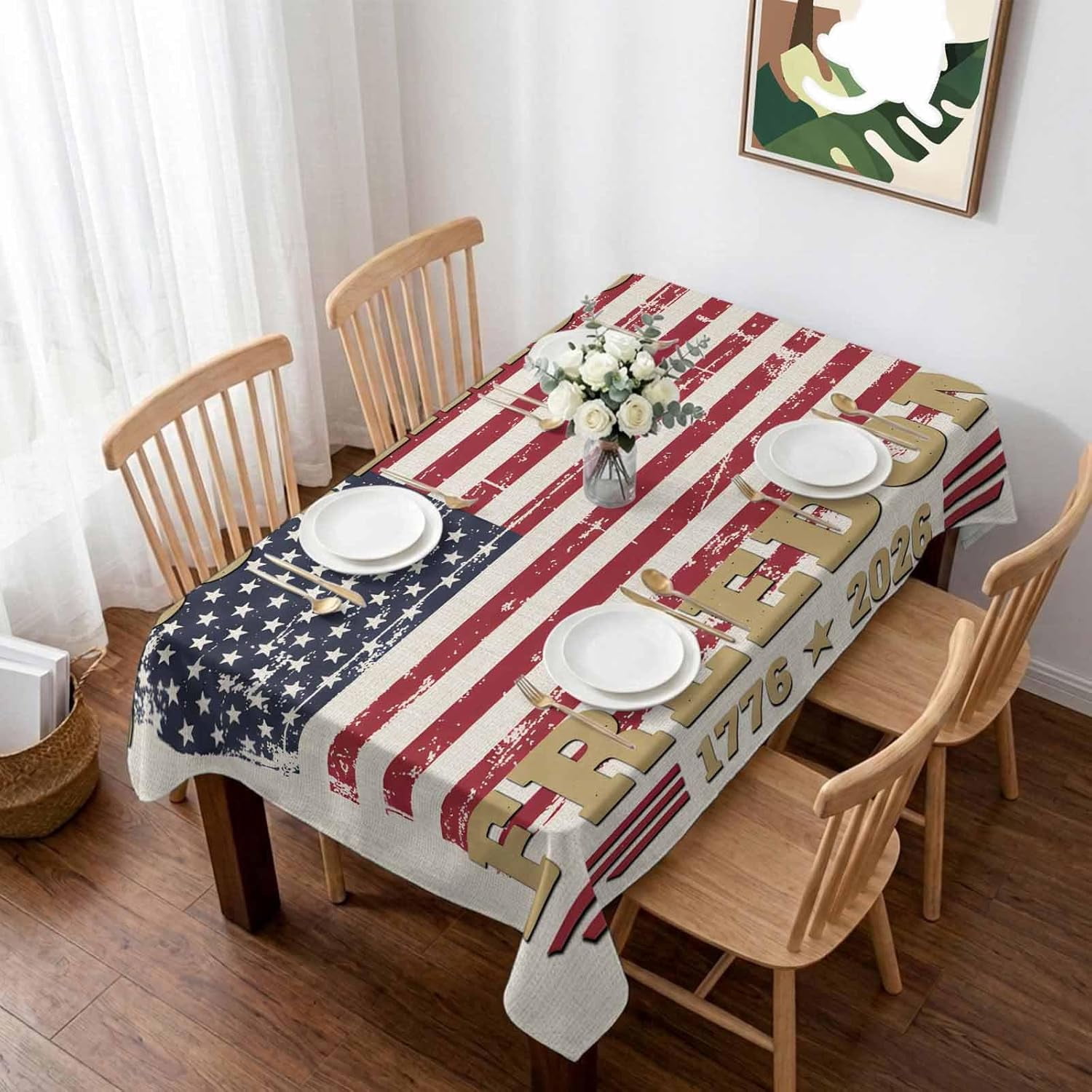 American Flag 250 Year Anniversary Table Cloth Waterproof Tablecloth ...