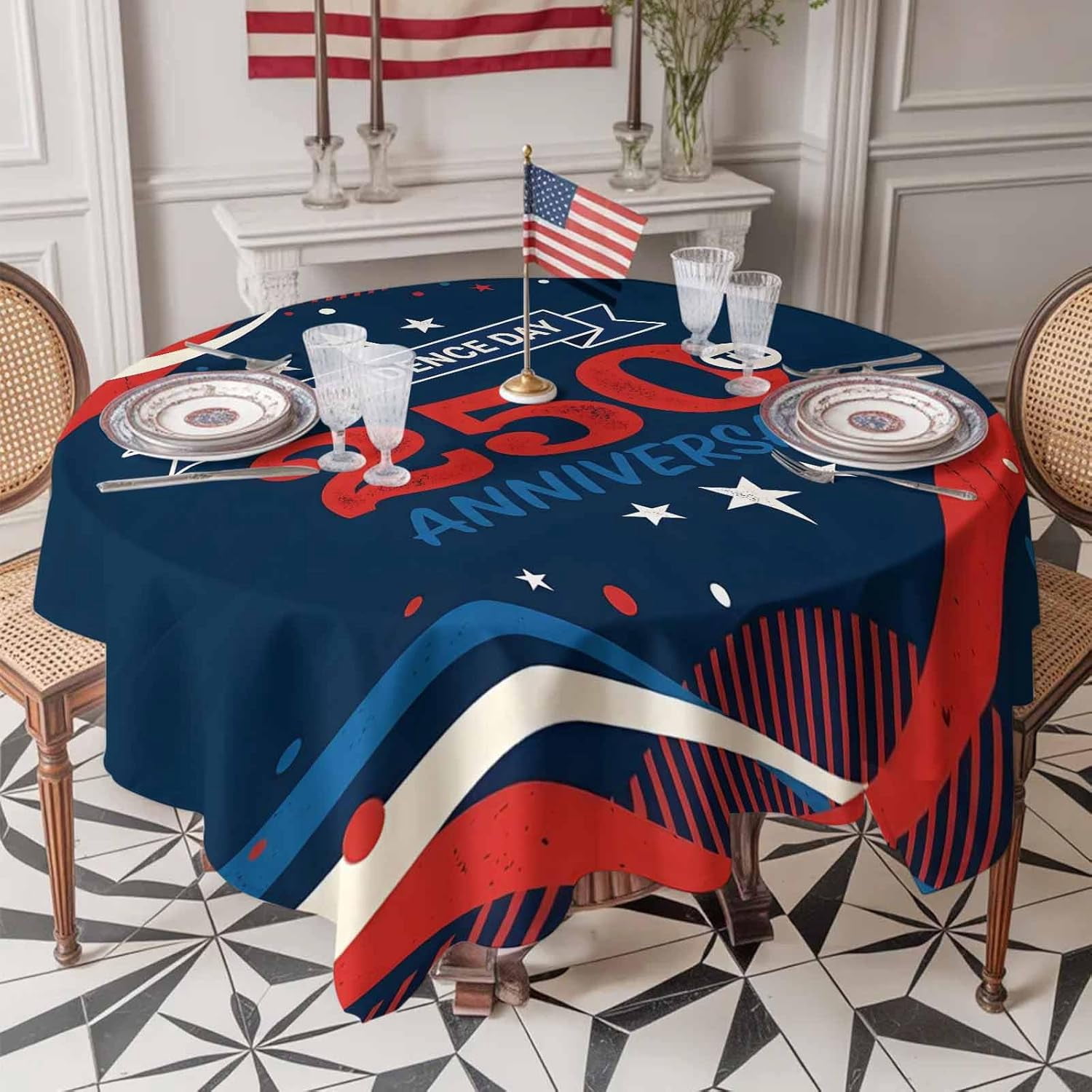 American Flag 250 Year Anniversary Table Cloth Waterproof Tablecloths ...