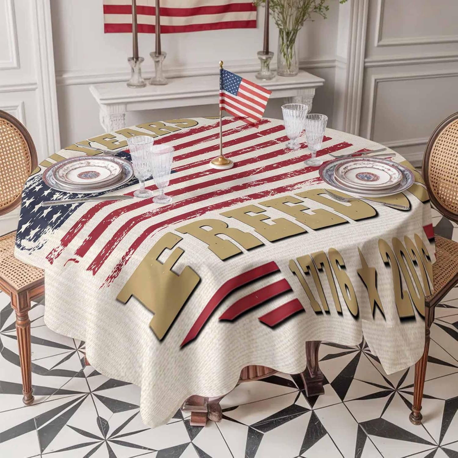American Flag 250 Year Anniversary Table Cloth Waterproof Tablecloths ...