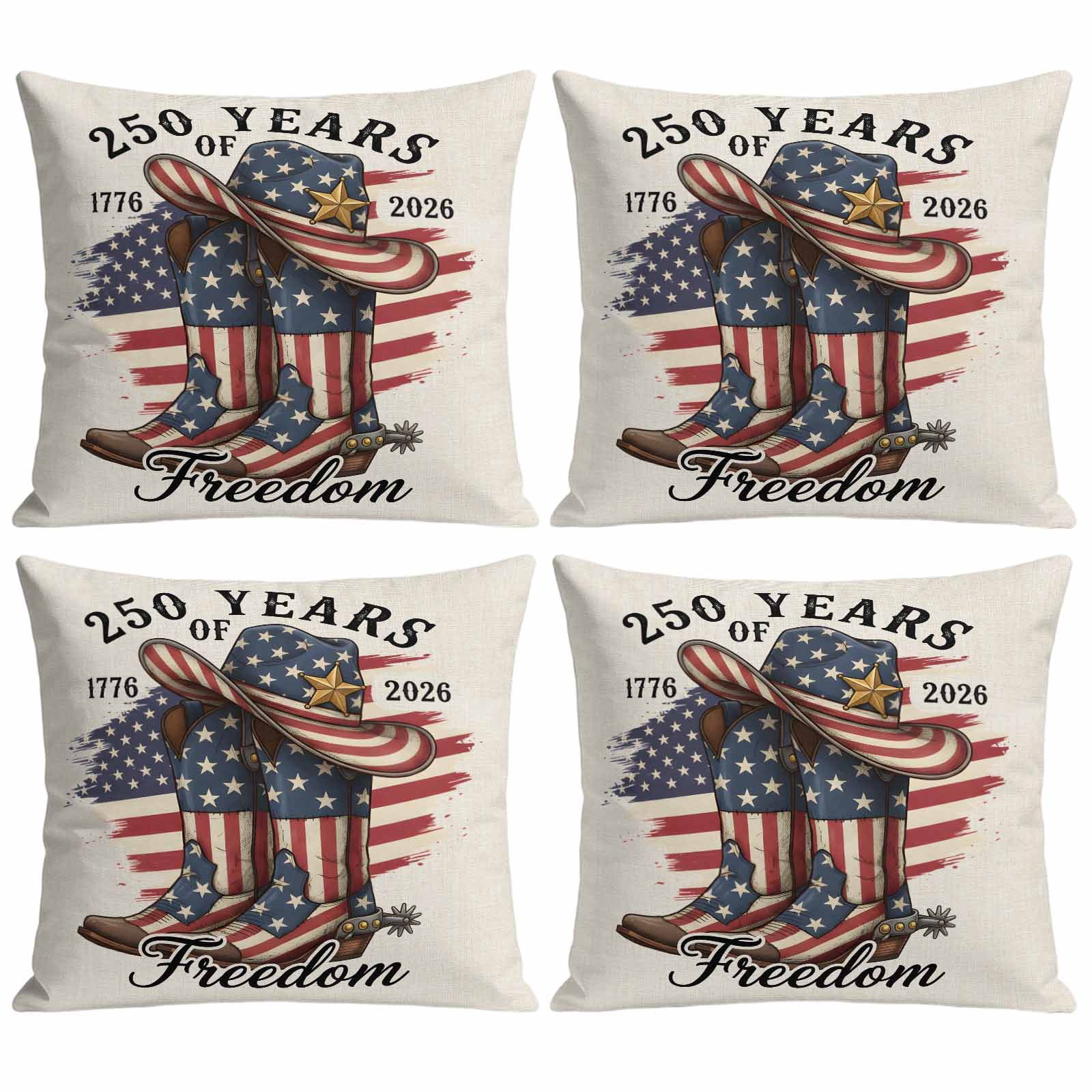 American Flag 250 Year Anniversary Throw Pillow Covers 20 x 20 Inch ...