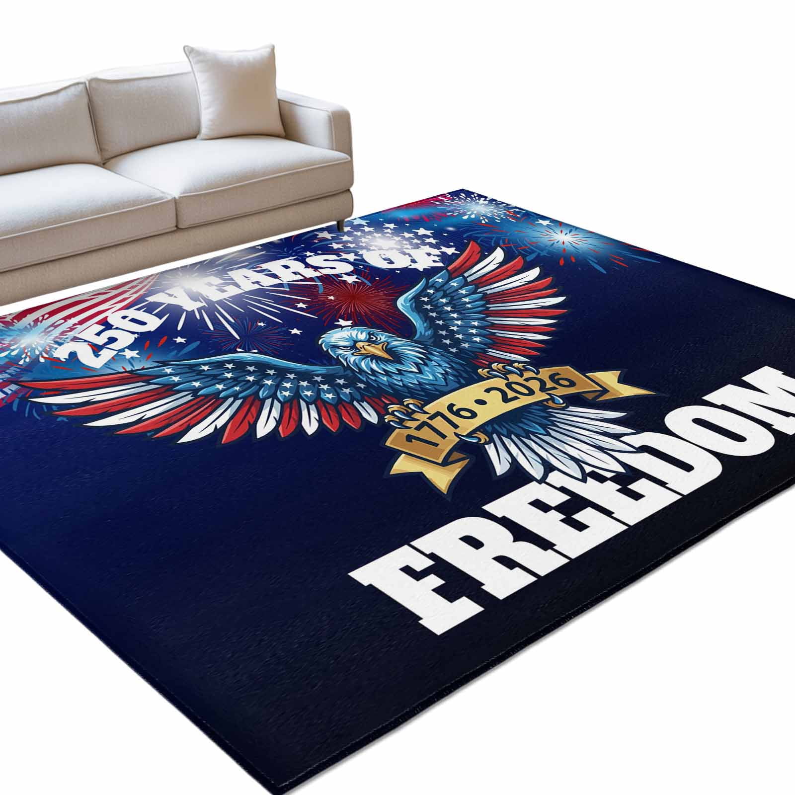 American Flag 250 Year Anniversary Washable Rug 3x5 Area Rug for Living ...