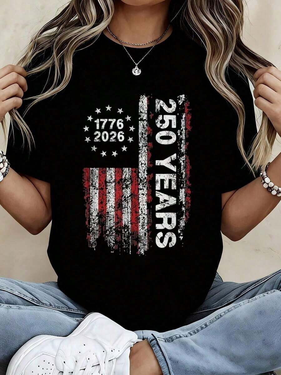 American Flag 250 Years Independence Day 2026 Patriotic T-Shirt For ...
