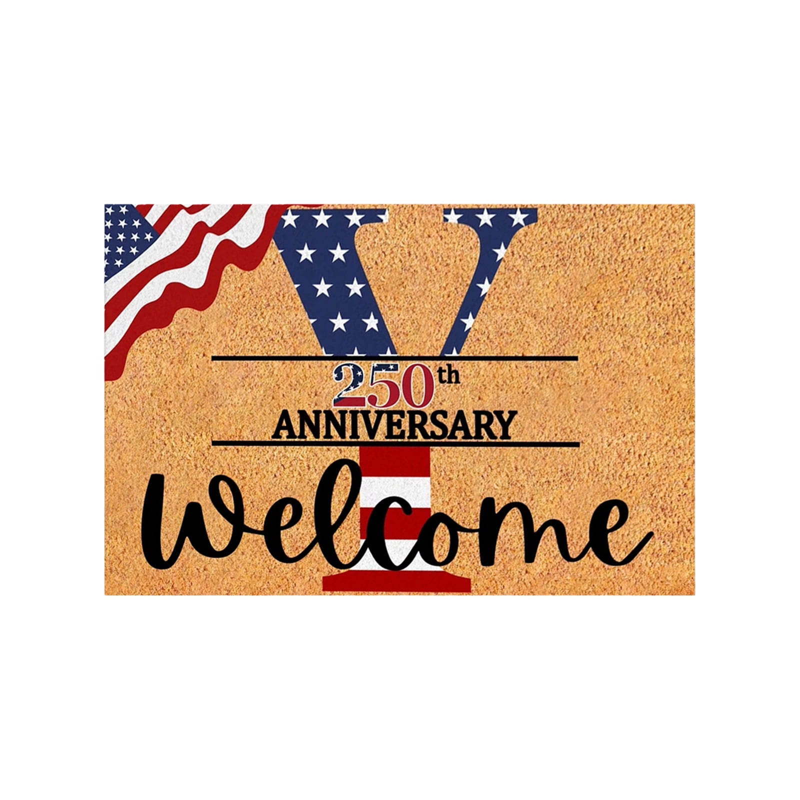 American Flag 250th Anniversary Independence Day Welcome Mat with ...