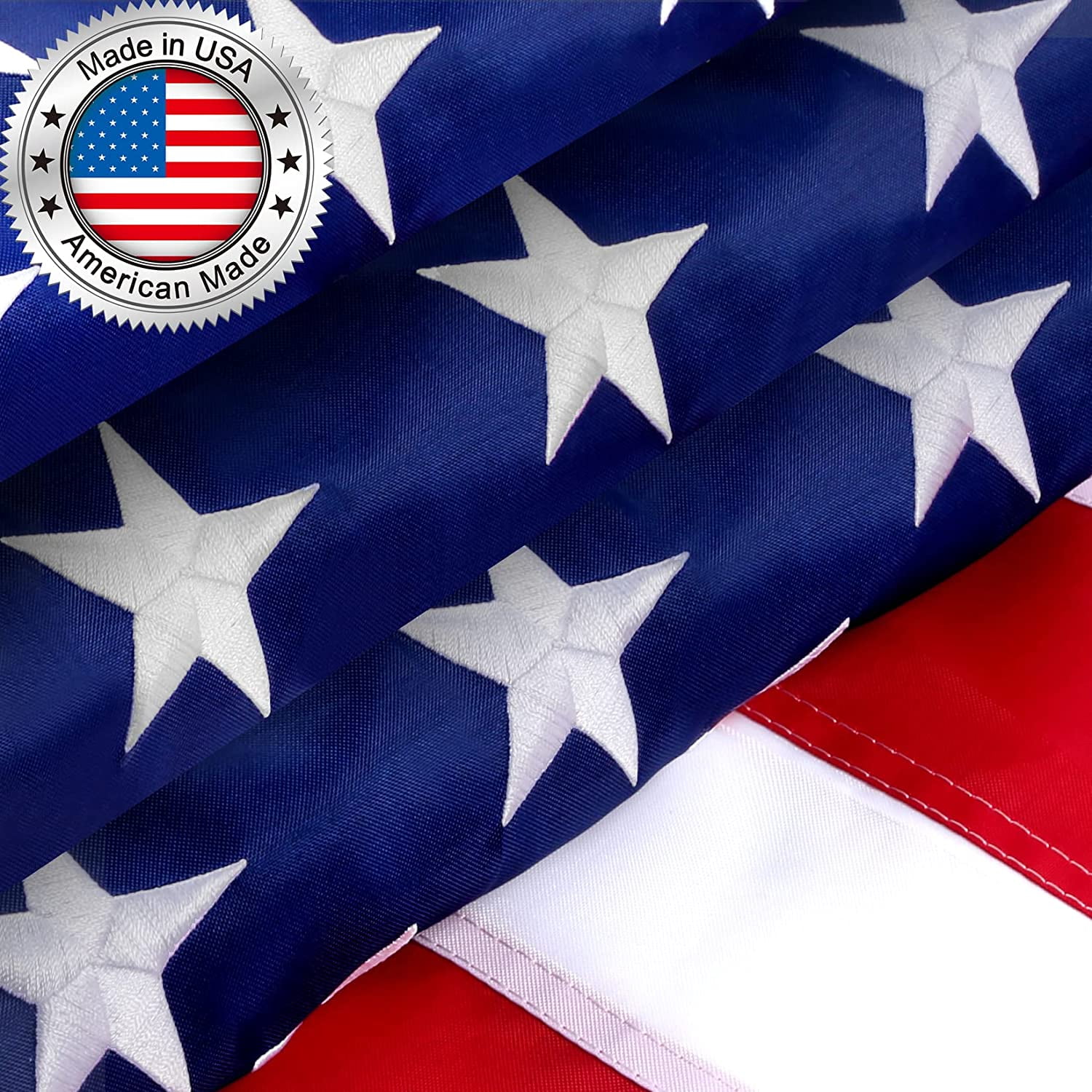 USA Made 2x3 FT Heavy Duty Outdoor American Flag - Embroidered Stars ...