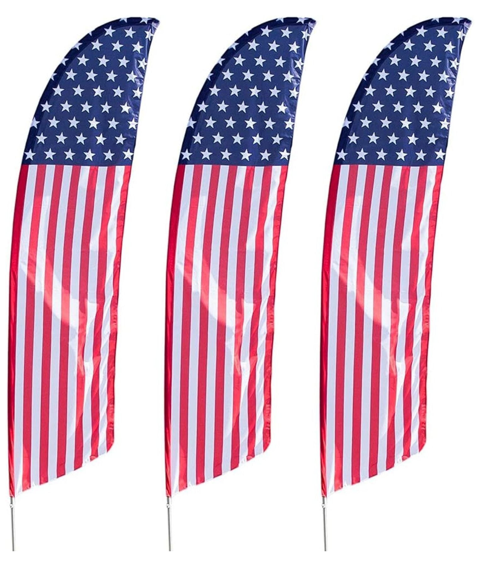 American Flag 3-Pack – Swooper Flag Pole Kit with (3) Patriotic Flags ...