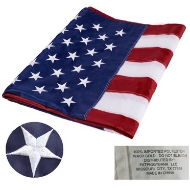 American Flag 4x6Ft US Flag- Heavy-Use Nylon w/ Embroidered Stars ...