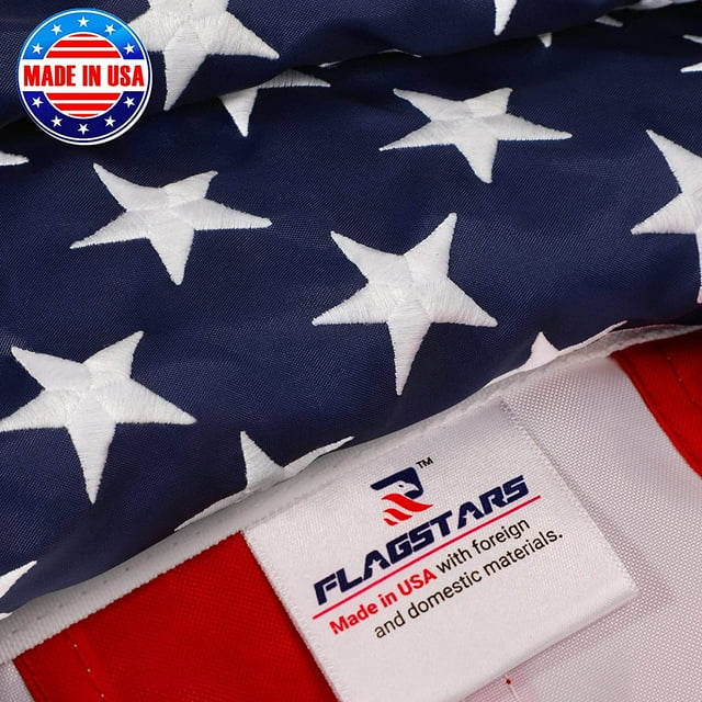American Flag 3x5ft, Tough Outside, Made in USA, Luxury Embroidered ...