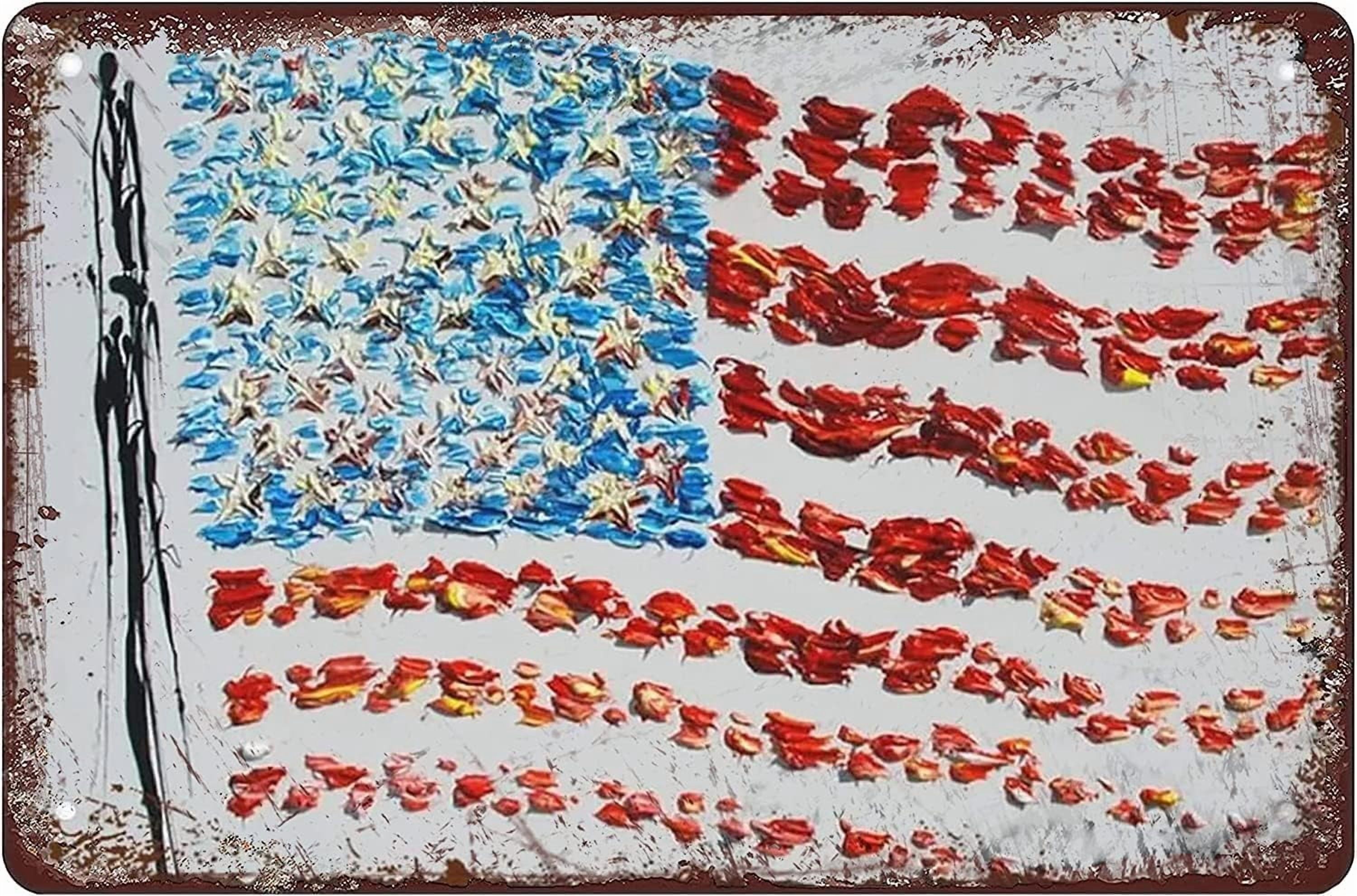 American Flag 40 USA United States of America Oil Painting Handmade ...