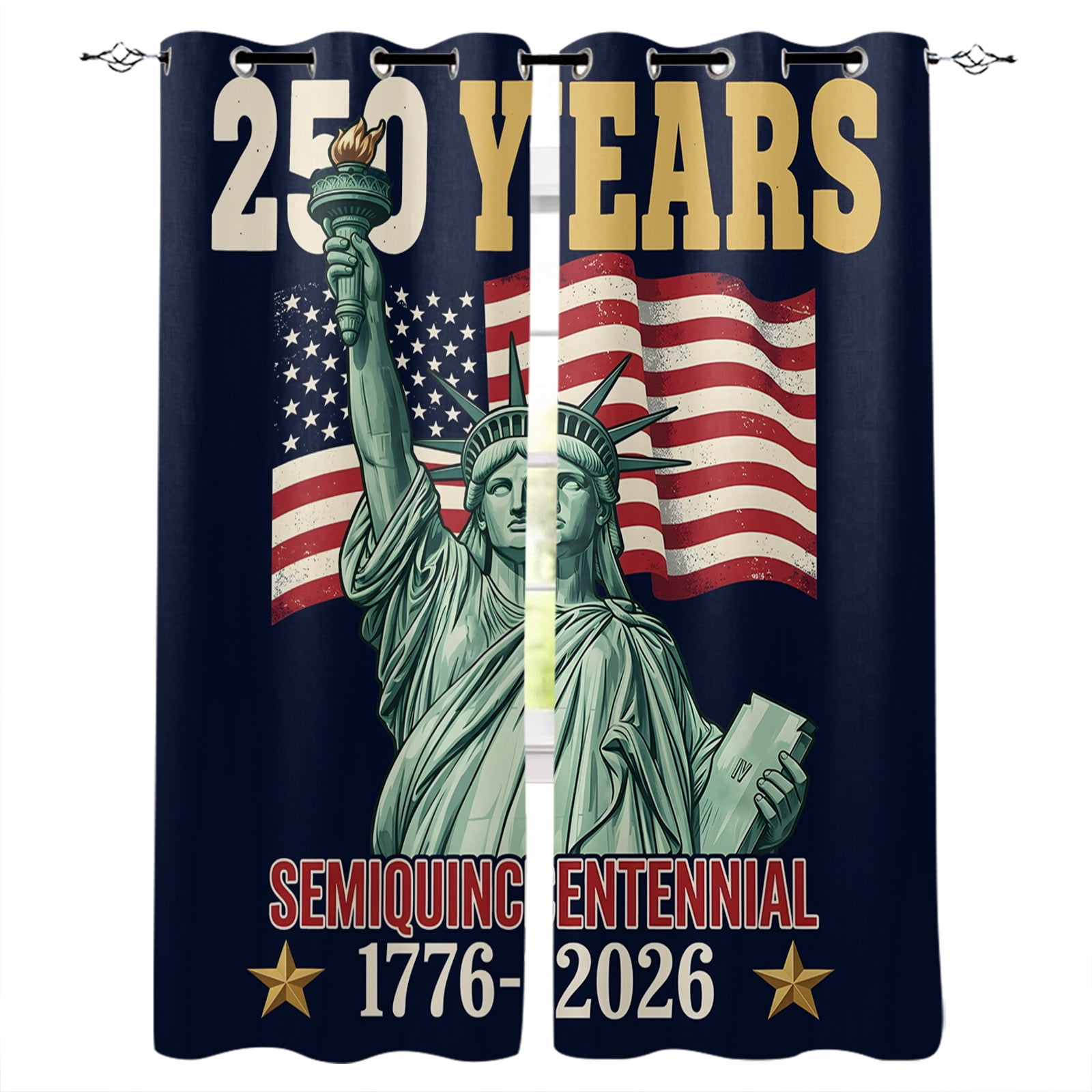 American Flag 4th of July Blackout Curtains for Bedroom/Living Room ...