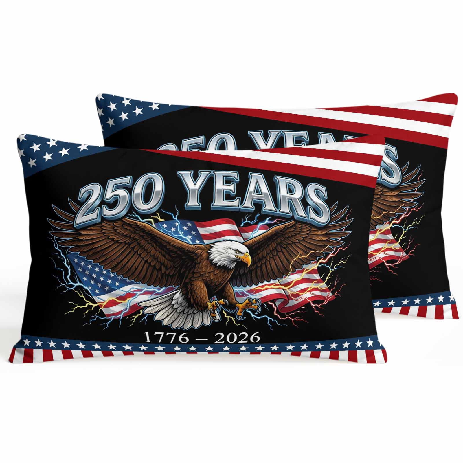 American Flag 4th of July Lumbar Pillow Covers 12 x 20 Inch Pillow ...