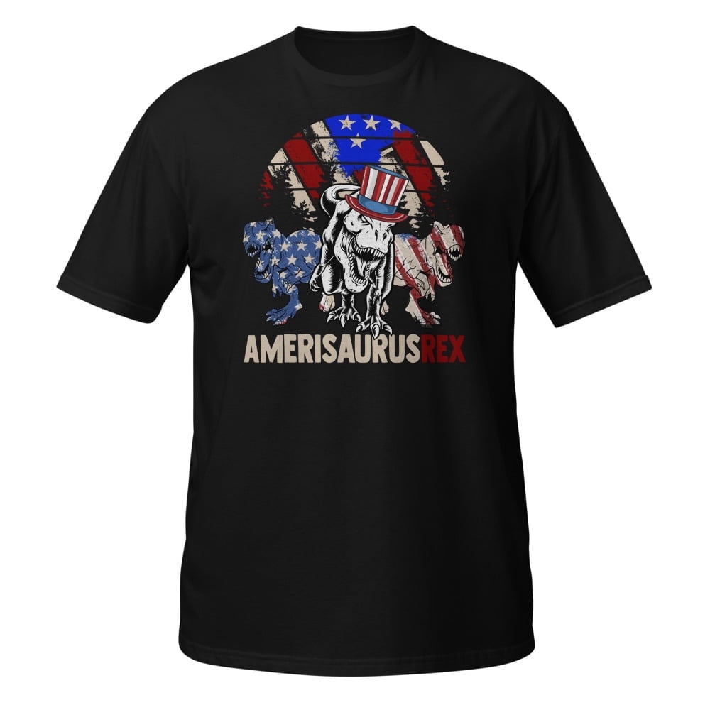 American Flag 4th of July T Rex Dinosaur Amerisaurus Rex Art T-Shirt ...