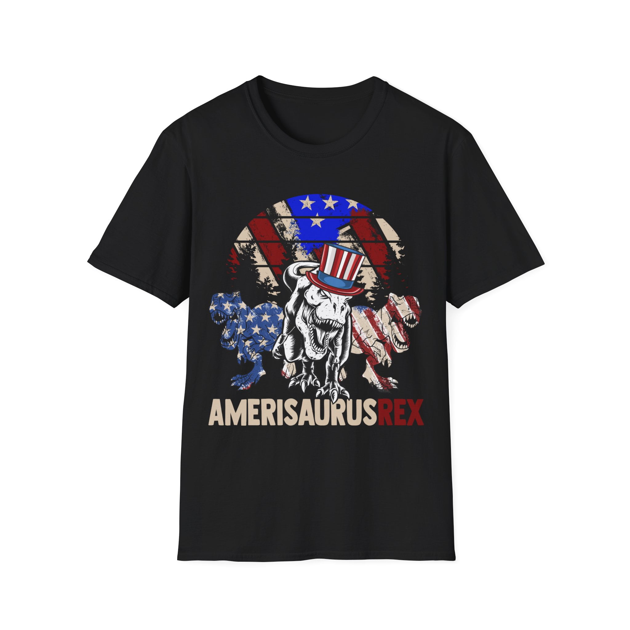 American Flag 4th of July T Rex Dinosaur Amerisaurus Rex Art Unisex T-Shirt - Walmart.com