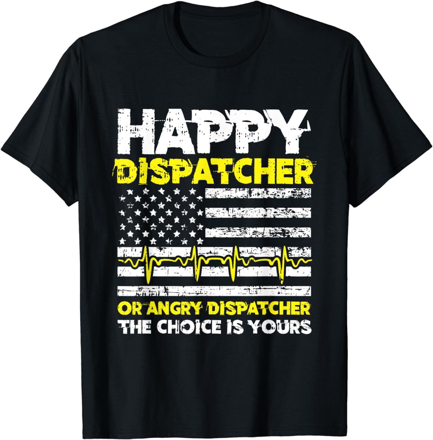 American Flag 911 Operator Dispatch-er Police Fire EMS Gift Cotton T ...