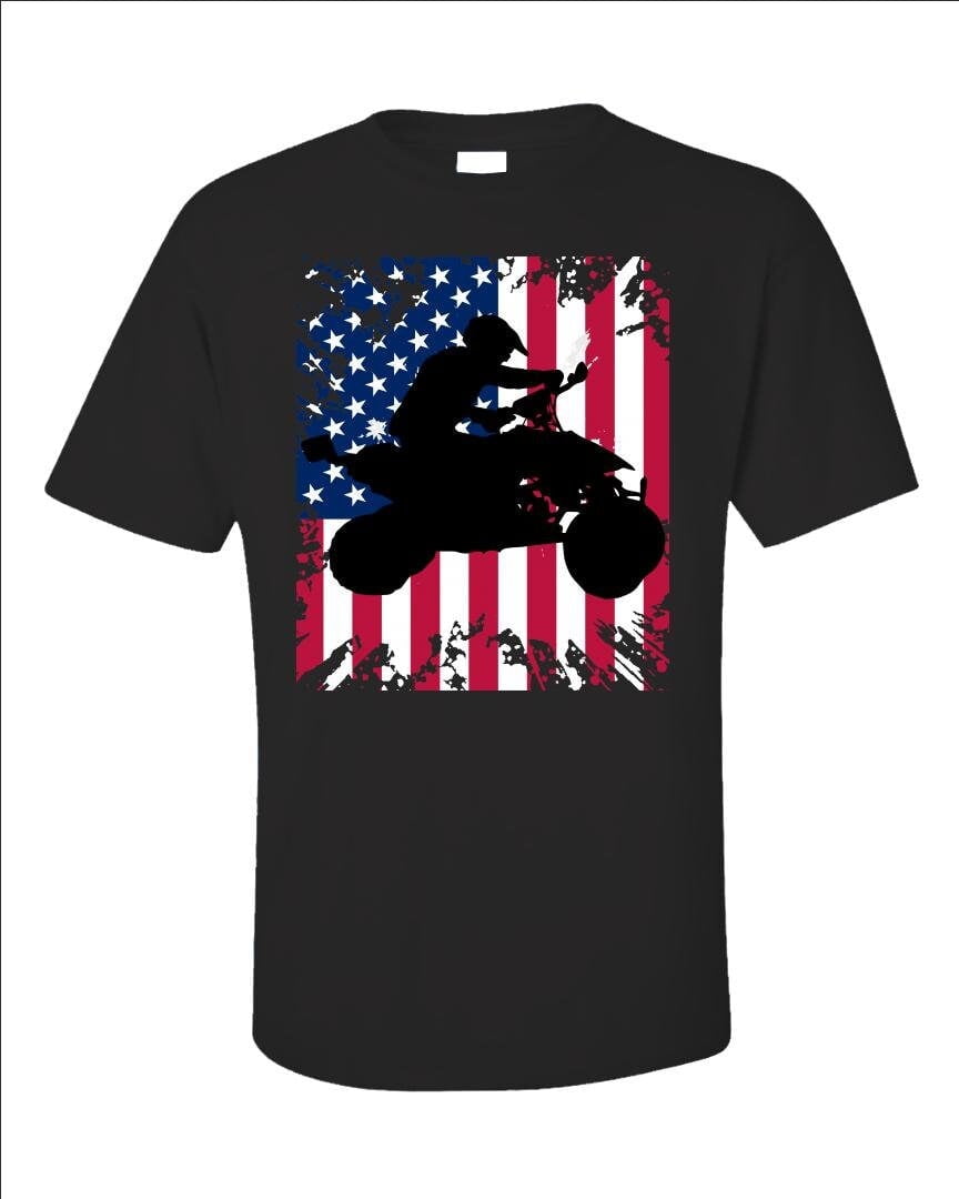 American Flag ATV Silhouette - American Pride Shirt - ATV T Shirt ...