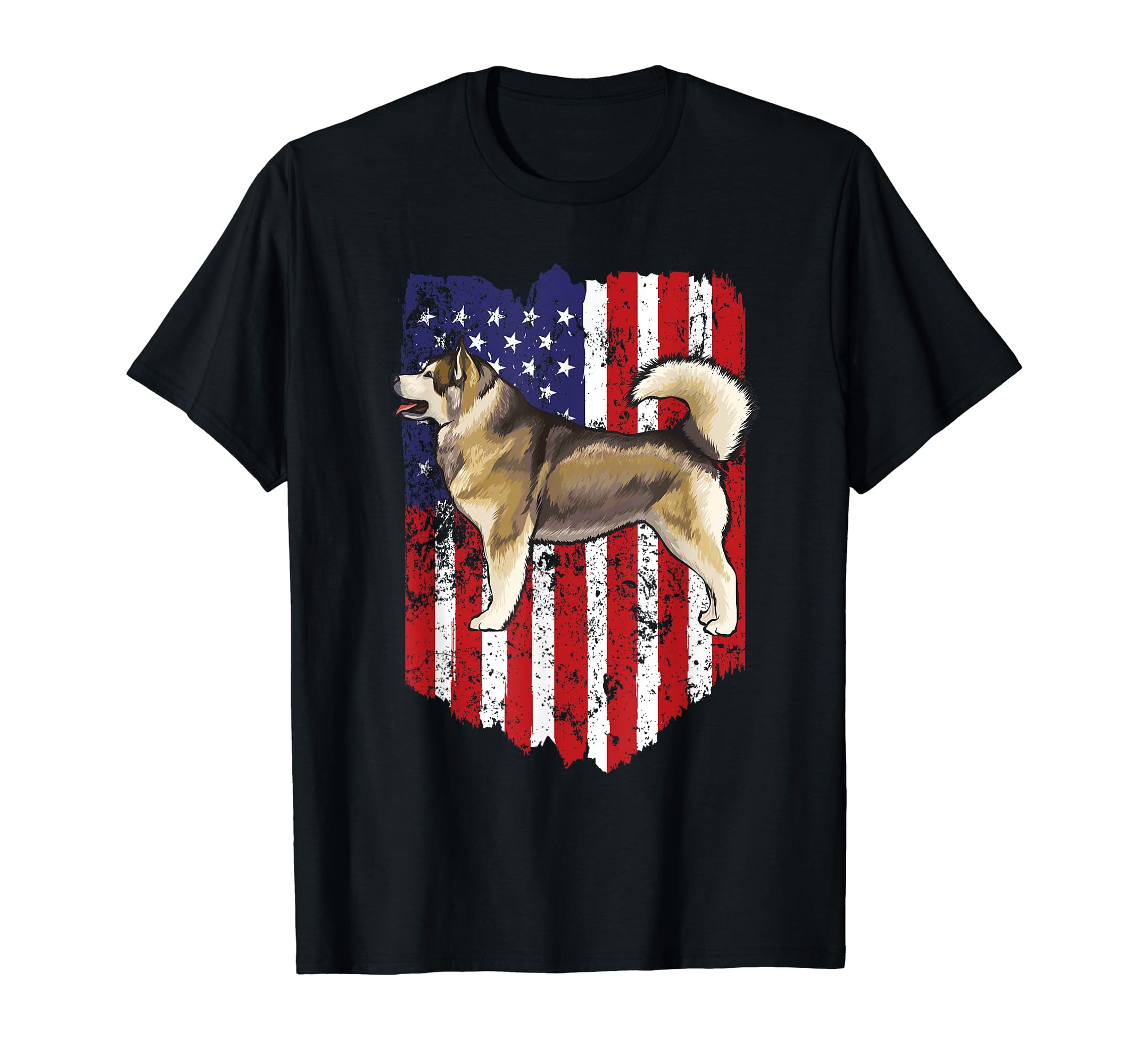 American Flag Alaskan Malamute 4th Of July USA T-Shirt - Walmart.com