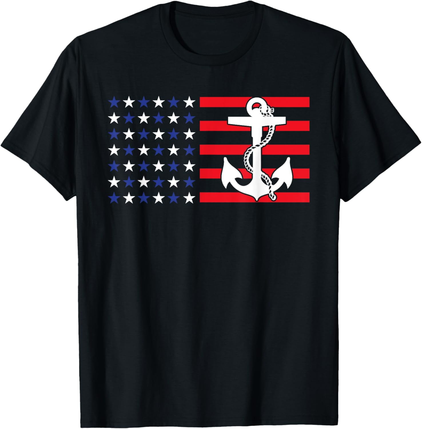 American Flag Anchor Shirt Patriotic Military July Navy USA Funny ...