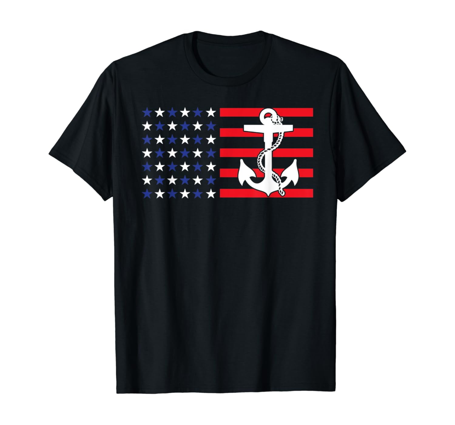 American Flag Anchor Shirt Patriotic Military July Navy Usa T-Shirt ...