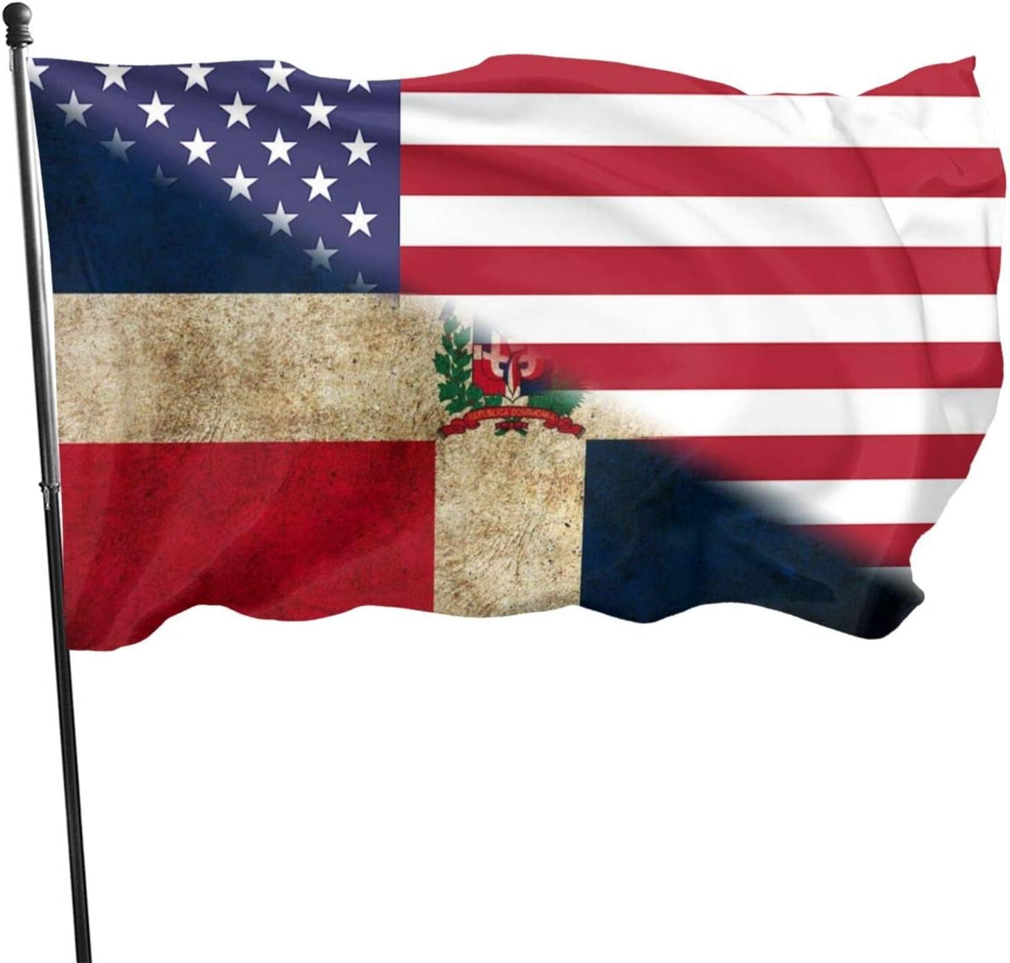 American Flag And Dominican Republic Flag, 3Ply Polyester Heavy Duty ...
