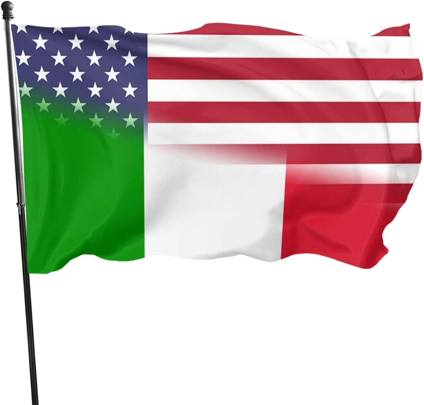 American Flag And Italian Flag, 3Ply Polyester Heavy Duty Double Sided ...