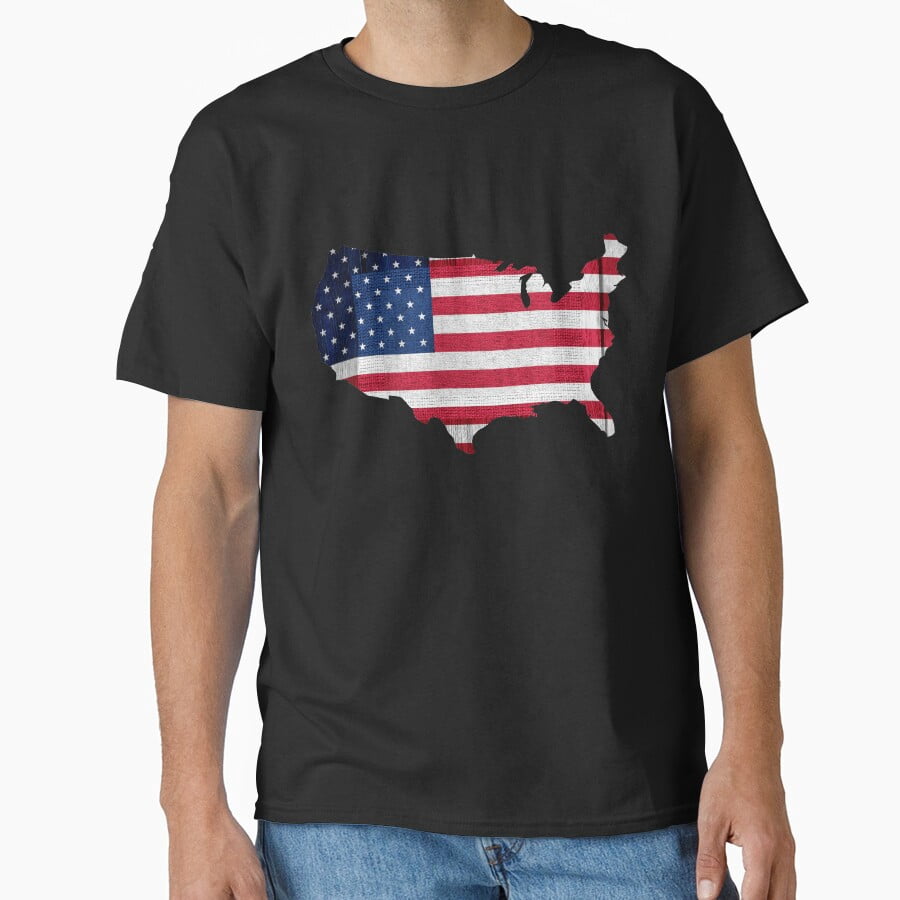 American Flag And Map United States Geography T-Shirt - Walmart.com