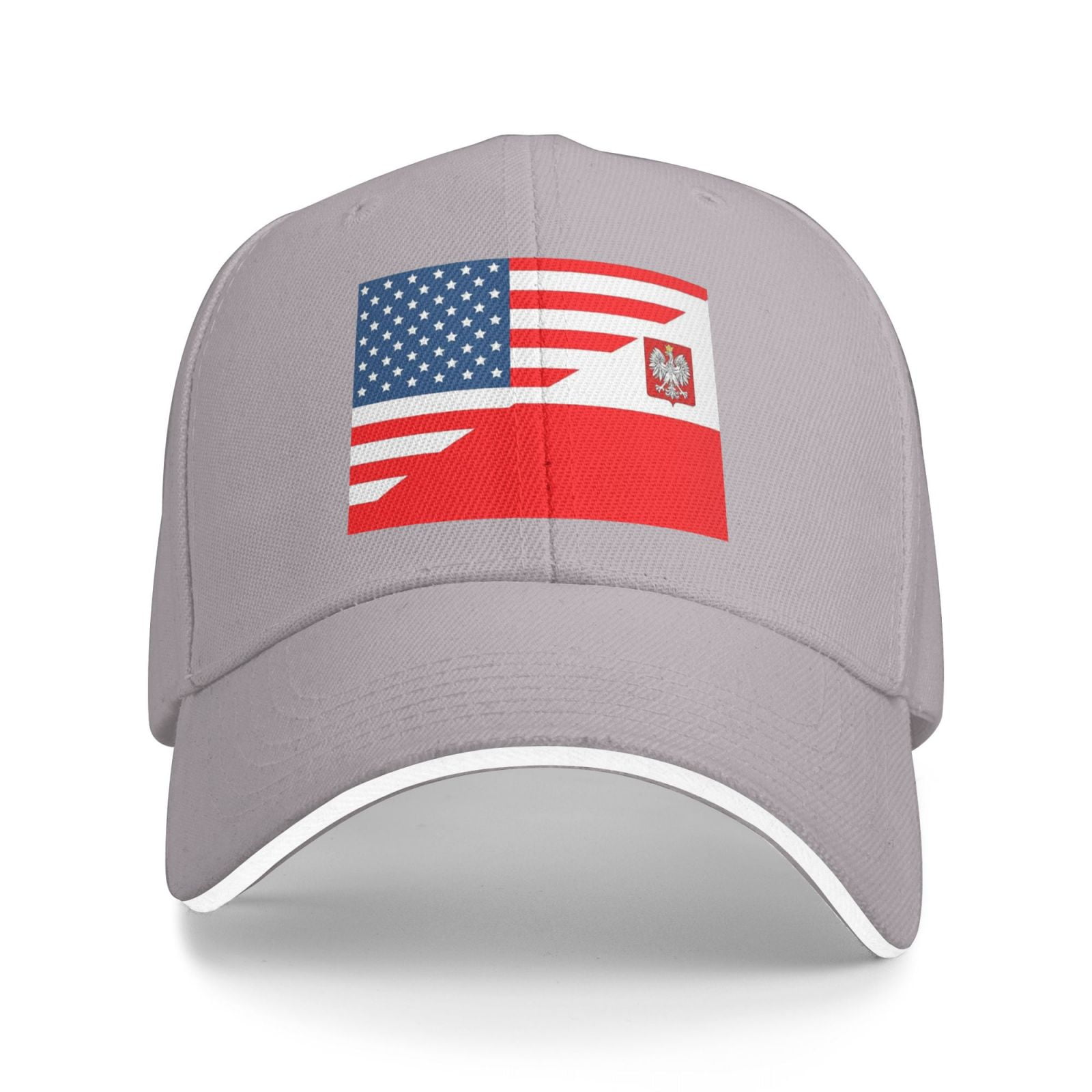American Flag And Polish Flag Unisex Adult Baseball Caps Adjustable ...