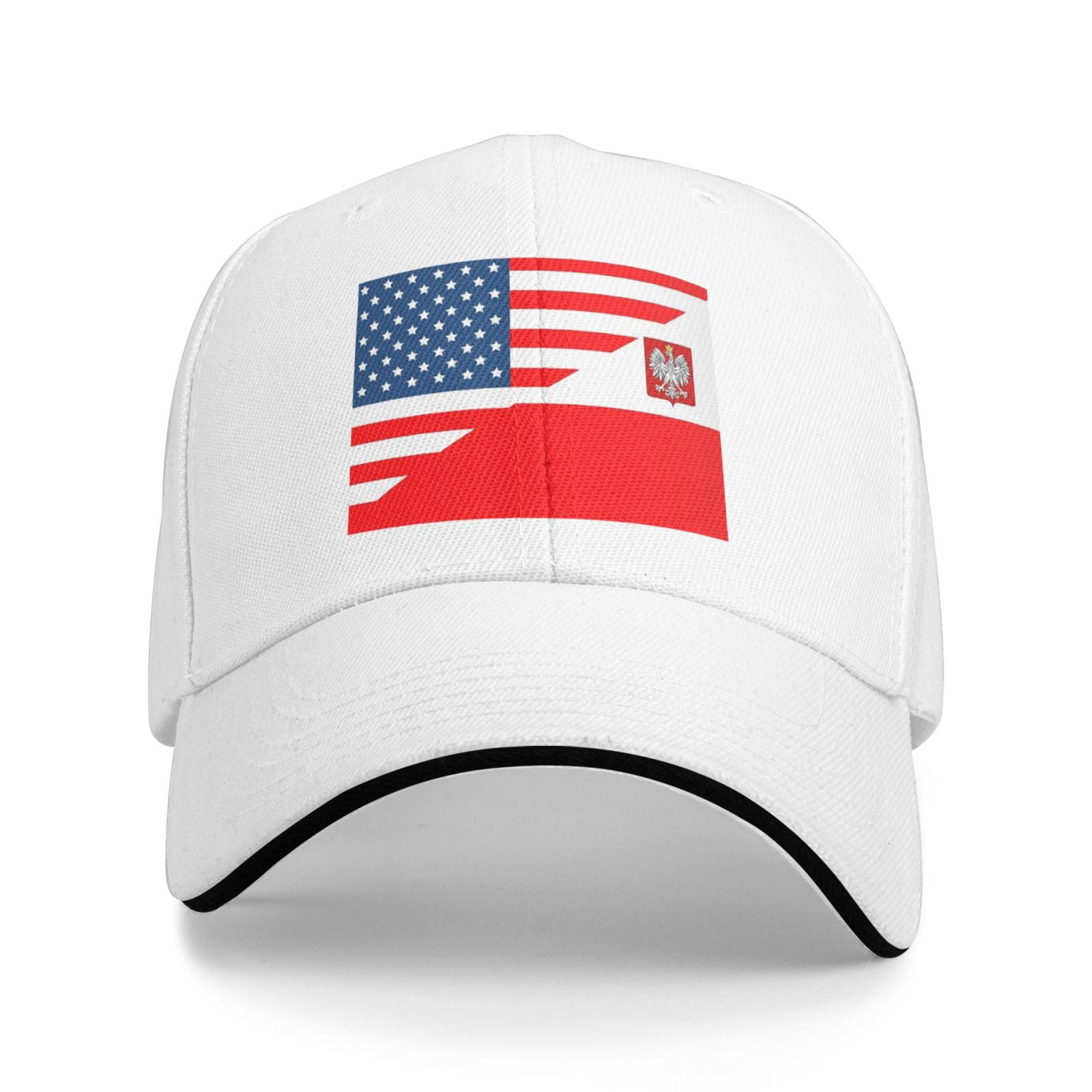 American Flag And Polish Flag Unisex Adult Baseball Caps Adjustable ...