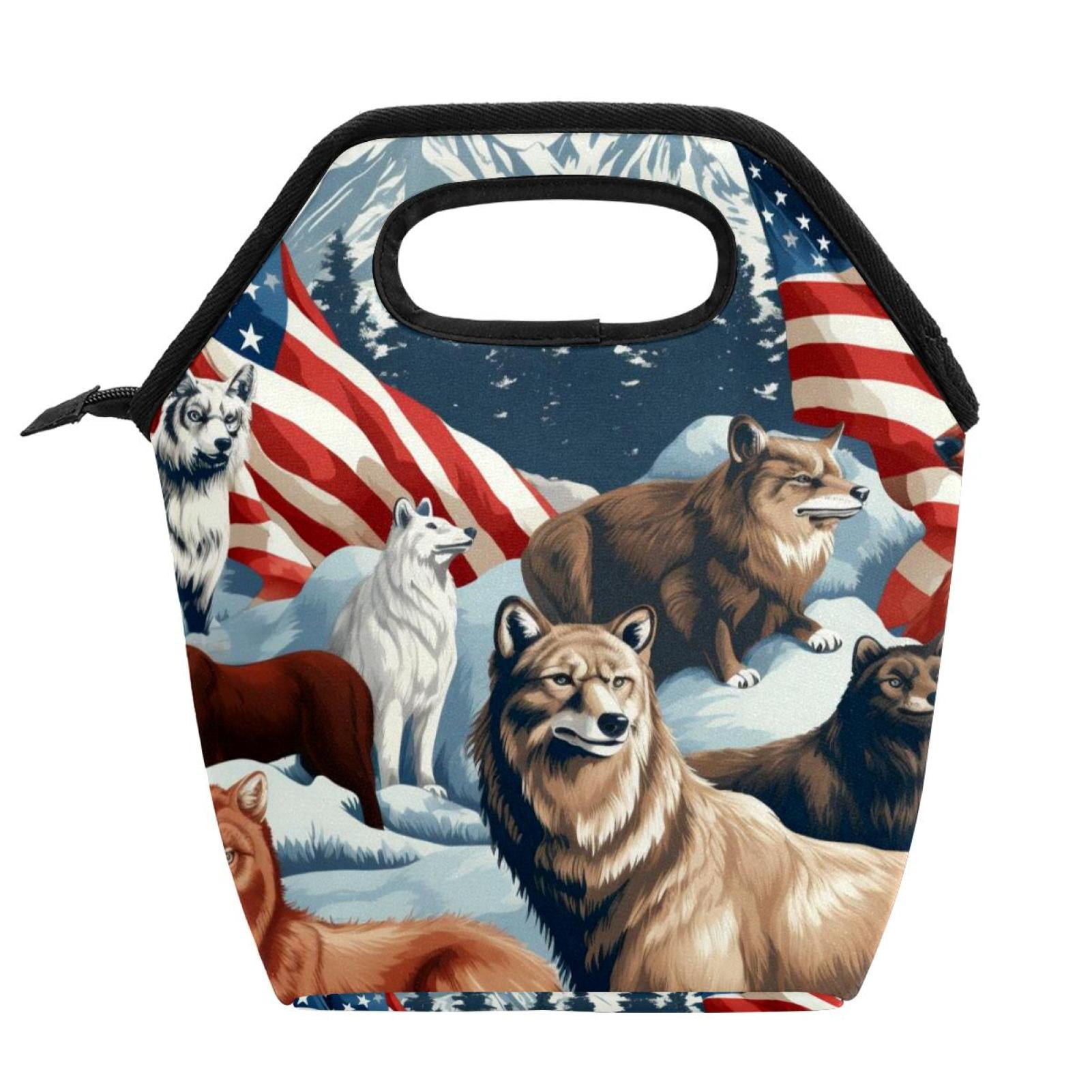 American Flag Animal Large Capacity Lightweight Printed Insulated Ideal ...