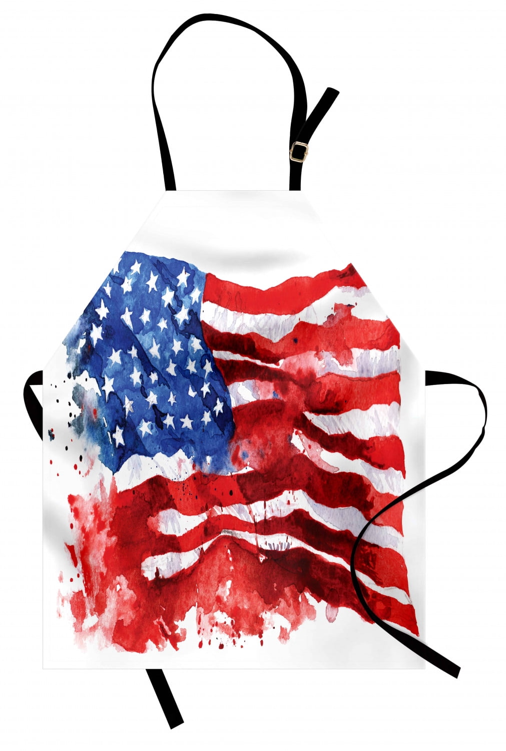American Flag Apron National Paint Brush Watercolor Digital Stroke ...