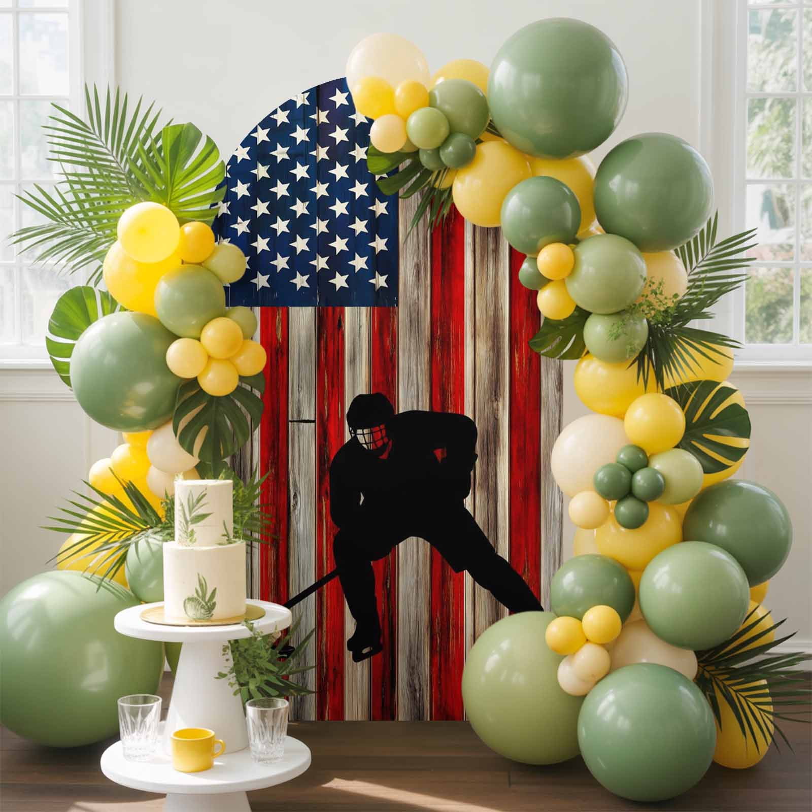 American Flag Arch Backdrop Cover, 7.2FT, Blue Red USA Flag Retro ...