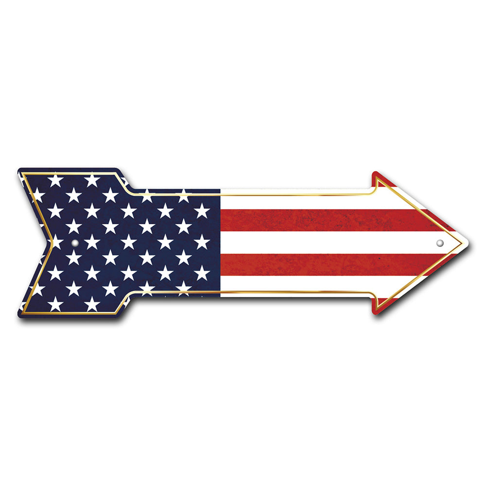 American Flag Arrow Sign | Indoor/Outdoor | Direction Arrow Sign Funny ...