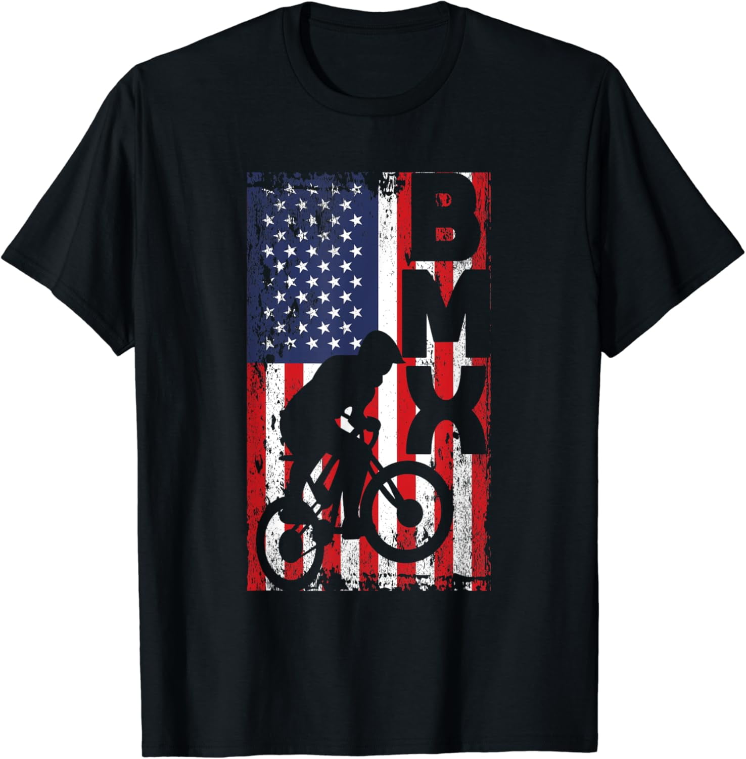 American Flag BMX Racing Extreme Sport Riding Cool Bike Ride T-Shirt ...