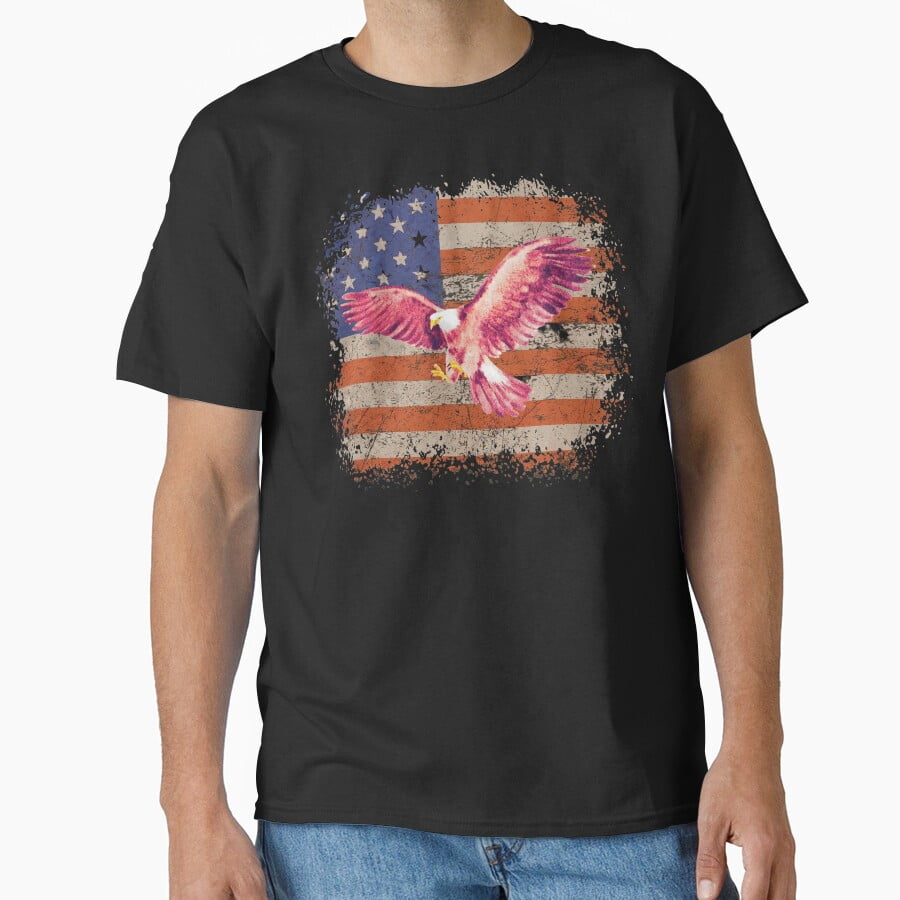 American Flag Bald Bird of prey Patriotic Bird Wildlife Symbol Design T ...