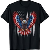 American Flag Bald Eagle 4Th Of July Usa Patriotic Eagle T-Shirt ...
