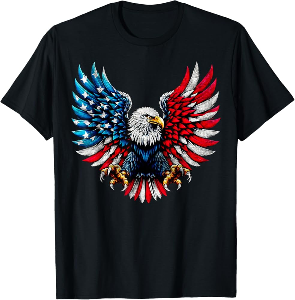 American Flag Bald Eagle Patriotic 4Th Of July Gifts T-Shirt - Walmart.com