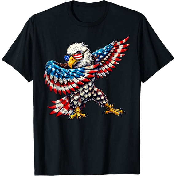 American Flag Bald Eagle Patriotic Eagle 4Th Of July Usa T-Shirt Unisex ...