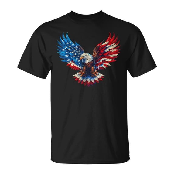 American Flag Bald Eagle Patriotic Eagle 4Th Of July Usa TShirt ...