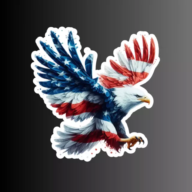 American Flag Bald Eagle Sticker Freedom Usa Flying Screaming Sticker ...
