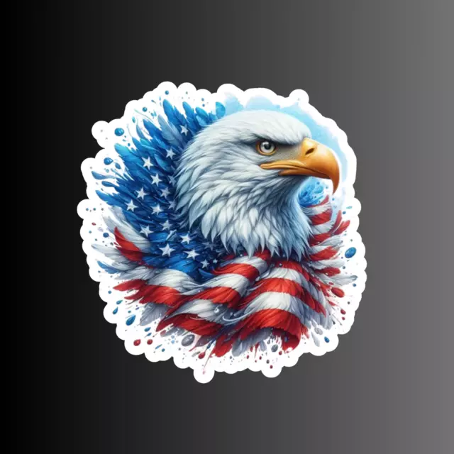 American Flag Bald Eagle Sticker Freedom Usa Portrait Sticker Phone ...