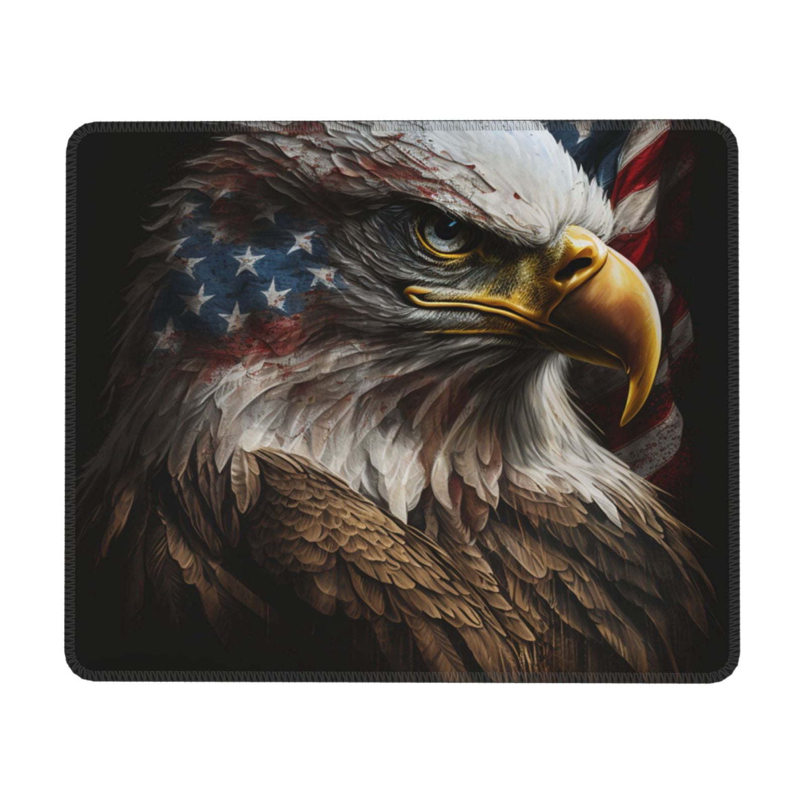 American Flag Bald Eagle USA Mouse Pad Non-Slip Rubber Gaming Mousepad ...