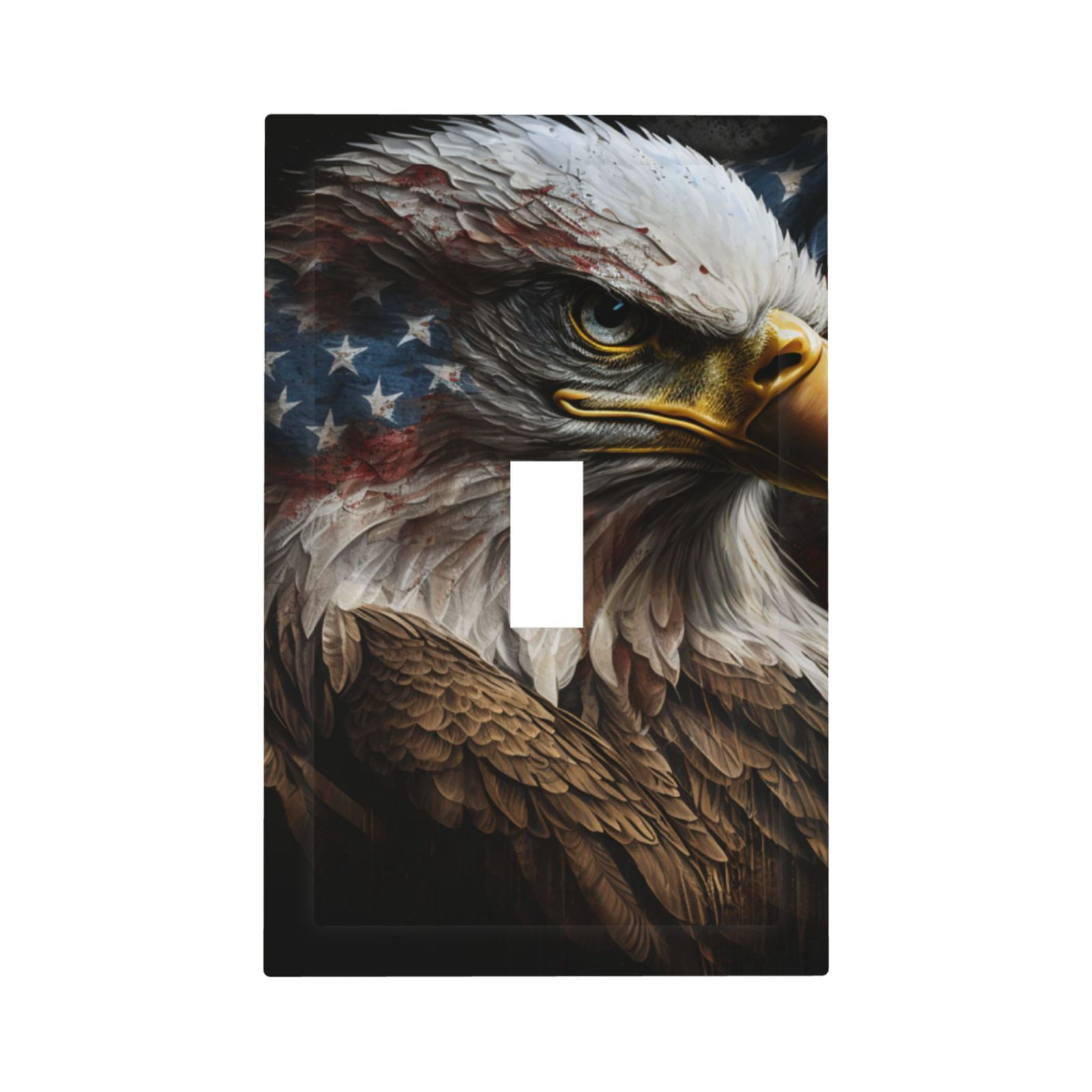 American Flag Bald Eagle USA Single Toggle Wall Plate 1 Gang Decorative ...