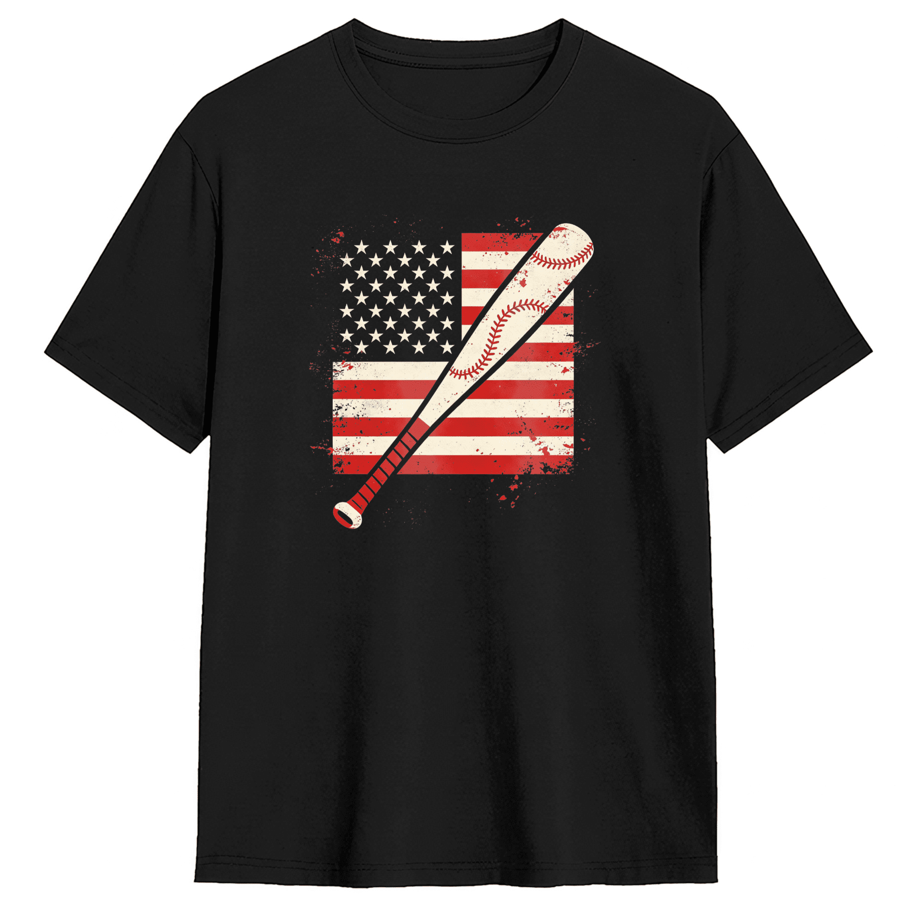 American Flag Baseball Bat Vintage Graphic Tee For Men And Women ...