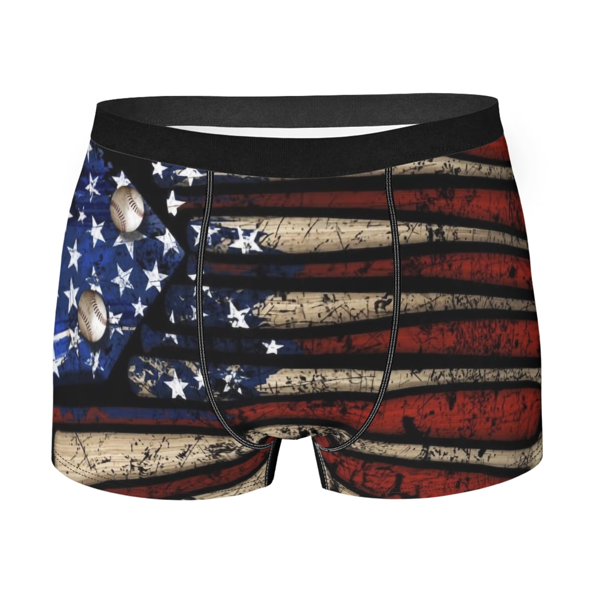American Flag Baseball Boxer Shorts For Man 3D Print Male Underwear ...